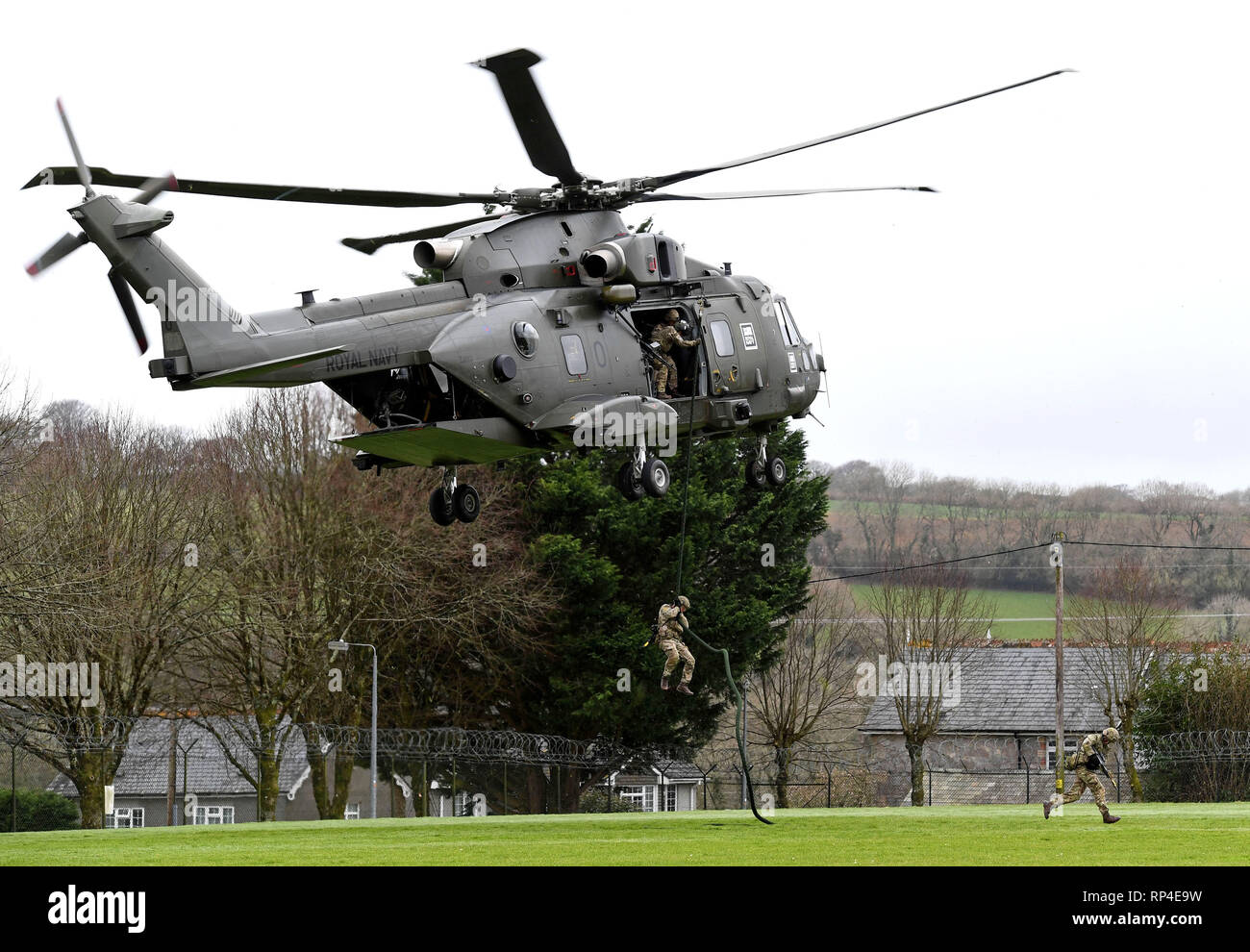 Royal Marines take part in an exercise as the Duke of Sussex visits 42 ...