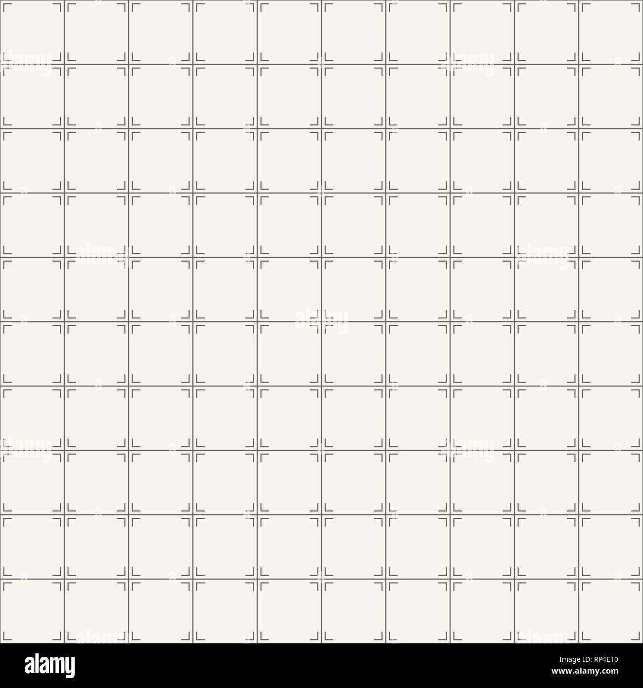 Vector seamless pattern. Regularly repeating geometric square tiles with rectangular lines at ...