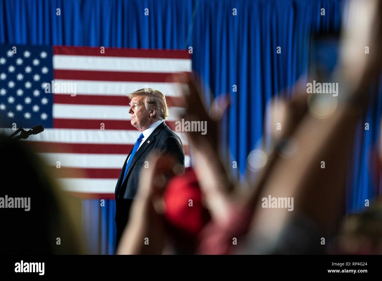 U.S President Donald Trump delivers an address to the Venezuelan ...