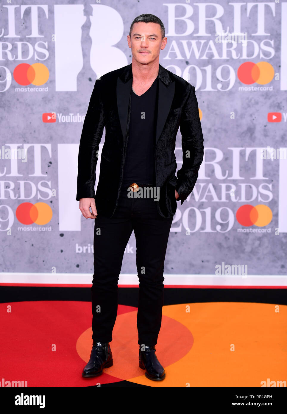 Luke Evans attending the Brit Awards 2019 at the O2 Arena, London Stock ...