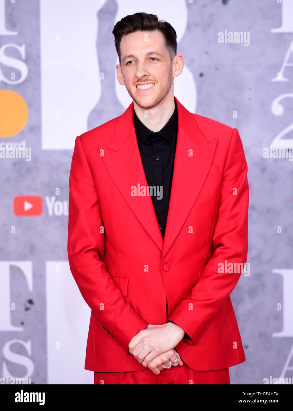 Sigala attending the Brit Awards 2019 at the O2 Arena, London Stock ...