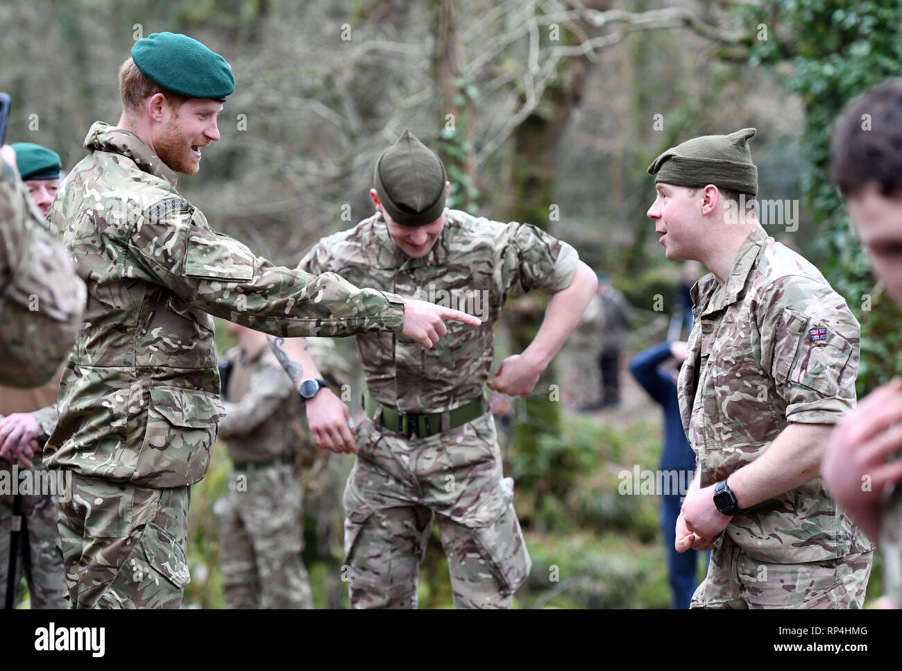 The Duke of Sussex during a visit to 42 Commando Royal Marines at their base in Bickleigh Stock ...