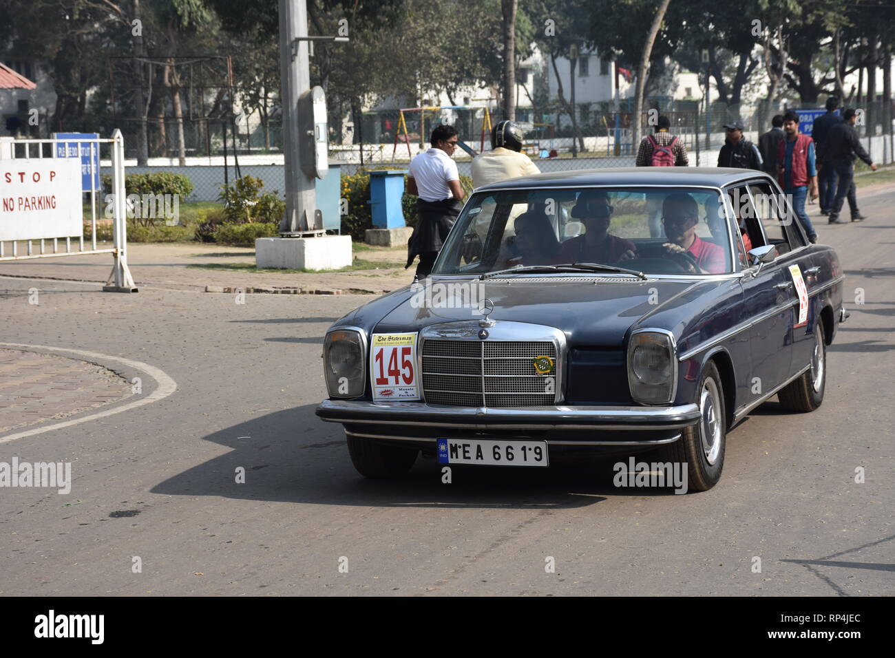 1968 Mercedes-Benz 220 car with 4 cylinder engine. MIA 6619 India Stock ...
