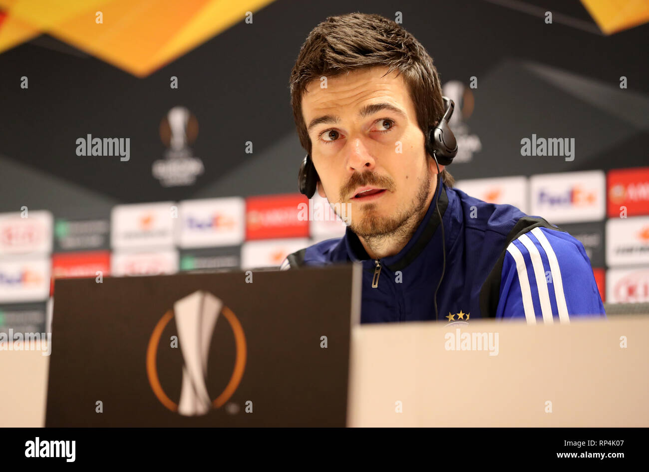 BATE Borisov's Slobodan Simovic during the press conference at Emirates ...