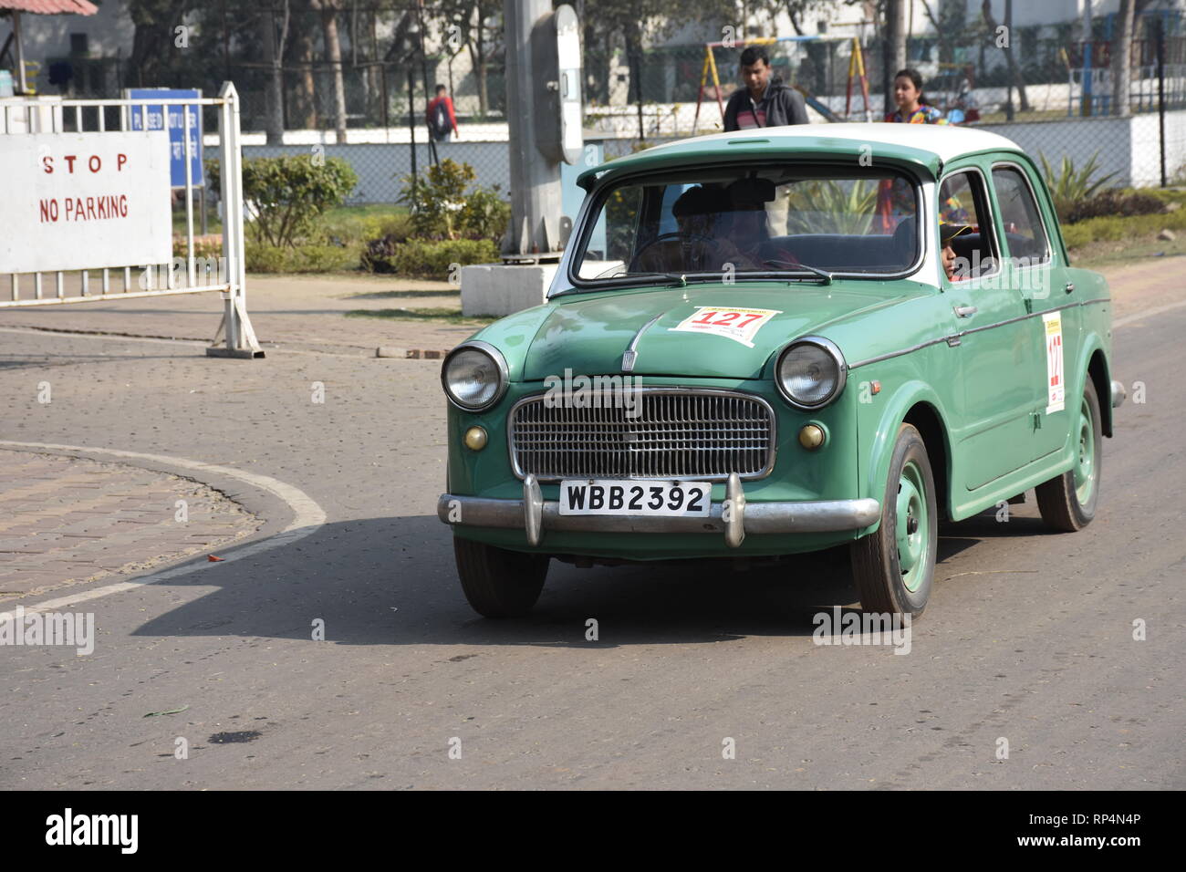 1961 Fiat car with 1100 cc and 4 cylinder engine. WBB 2392 India Stock ...