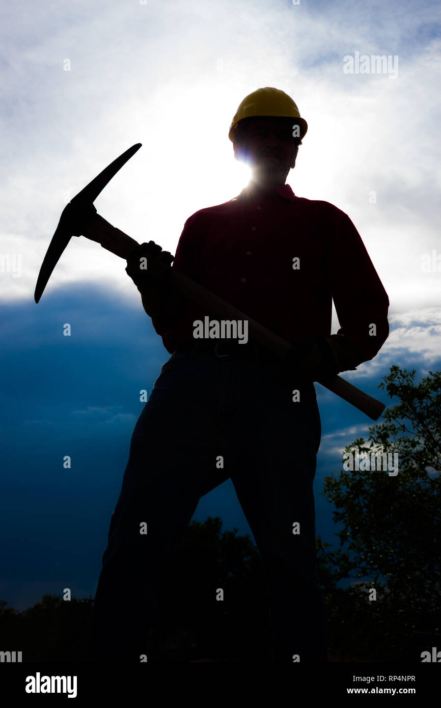 Contractor, builder with Yellow Hard Hat portrait Stock Photo - Alamy