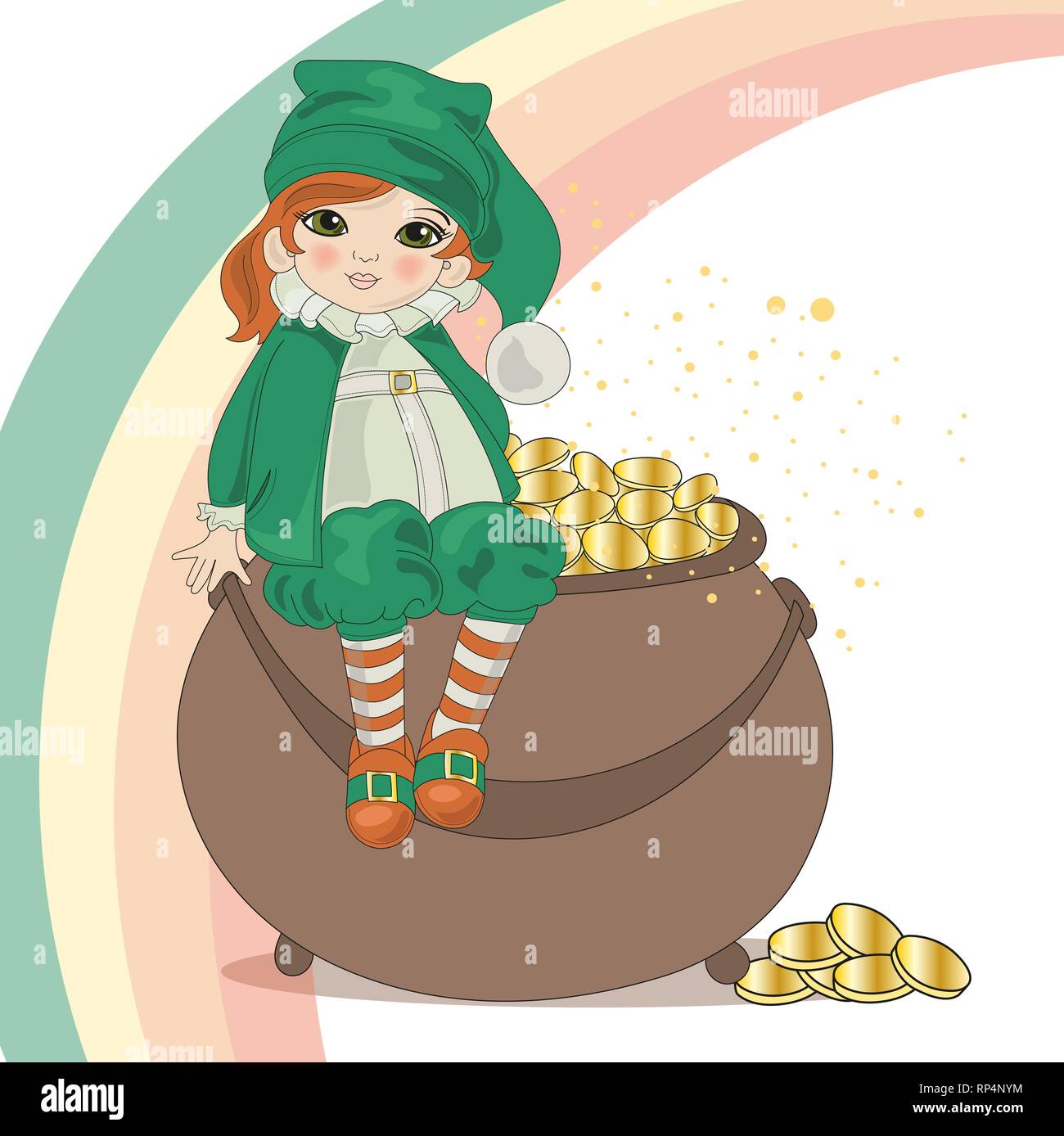 HAPPY PATRICK Saint Patrick Day Cartoon Vector Illustration Set for ...