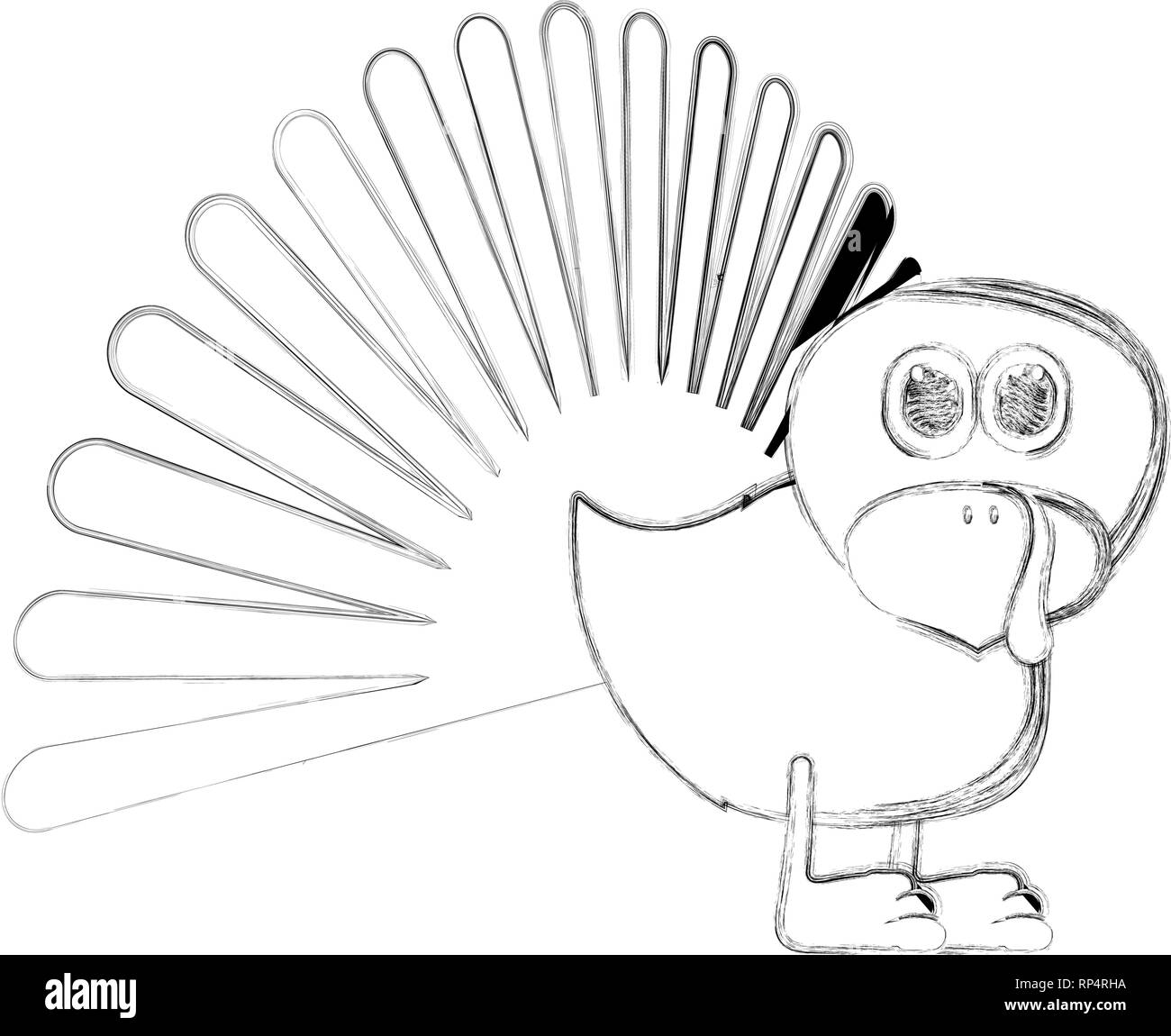 Sketch of a cute turkey Stock Vector Image & Art - Alamy