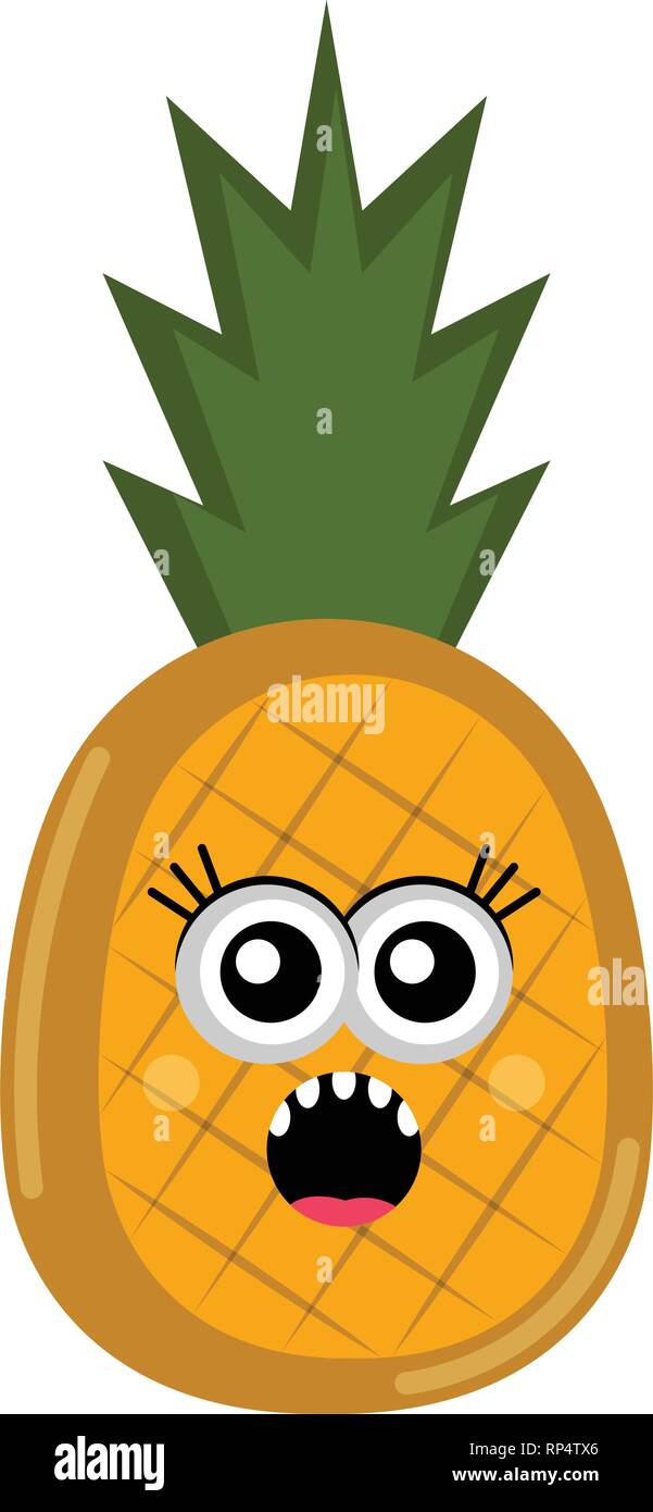Isolated scared pineapple cartoon Stock Vector Image & Art - Alamy