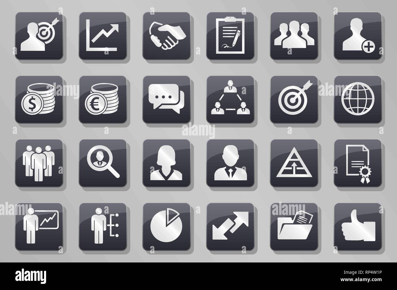 24 different business and office symbol buttons Stock Vector Image ...