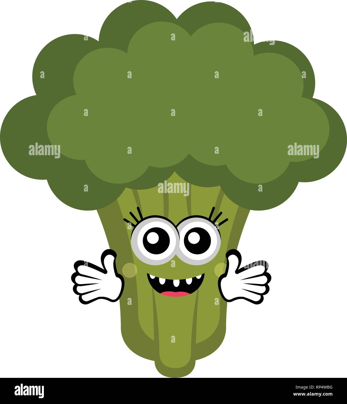 Isolated happy broccoli cartoon Stock Vector Image & Art - Alamy
