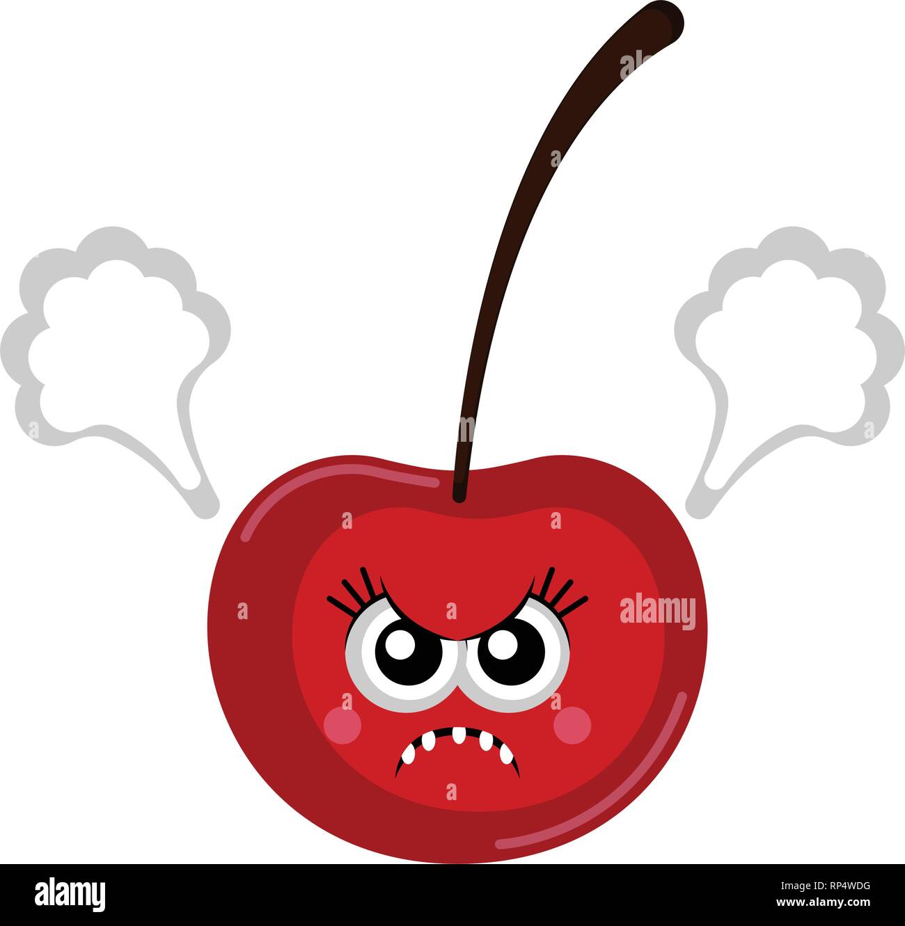 Isolated angry cherry cartoon Stock Vector Image & Art - Alamy