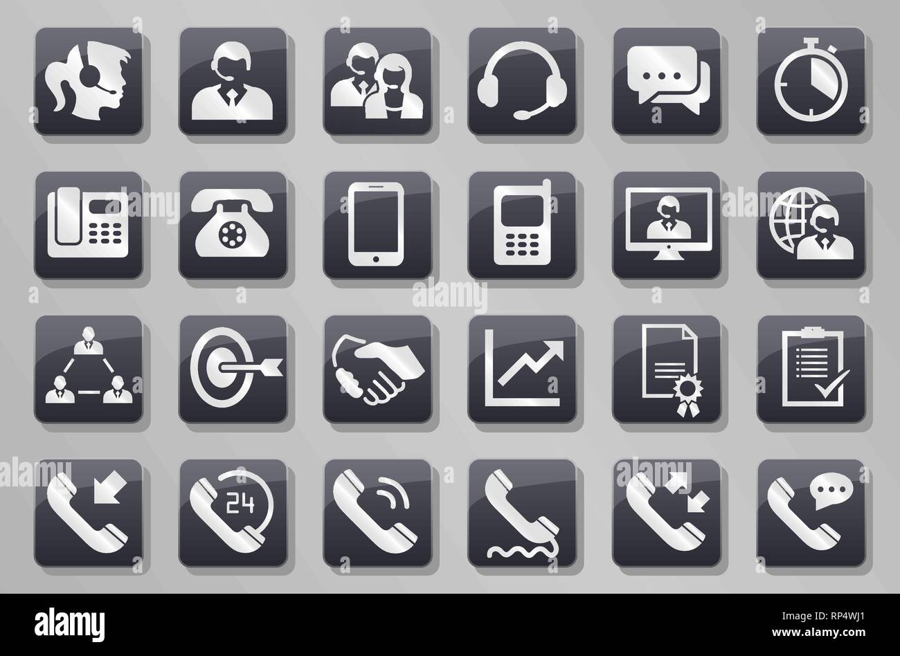 24 Customer different support service symbol buttons Stock Vector Image ...