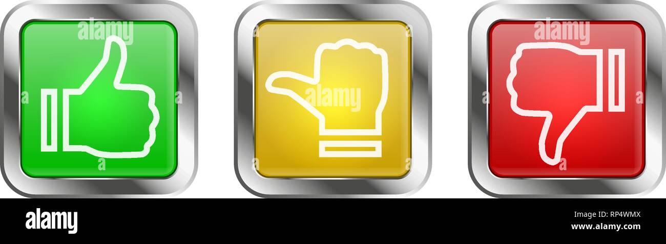 Colorful like and dislike voting buttons with thumb up and down Stock ...