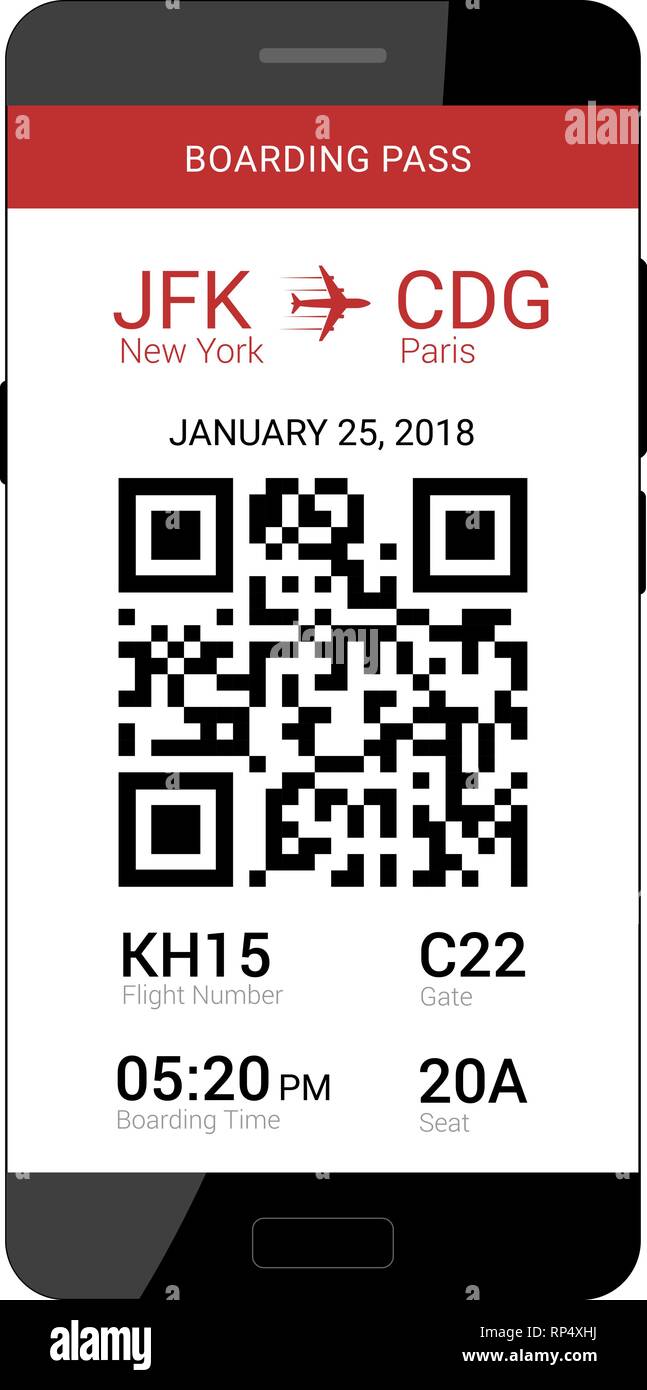Boarding pass qr code Stock Vector Images - Alamy
