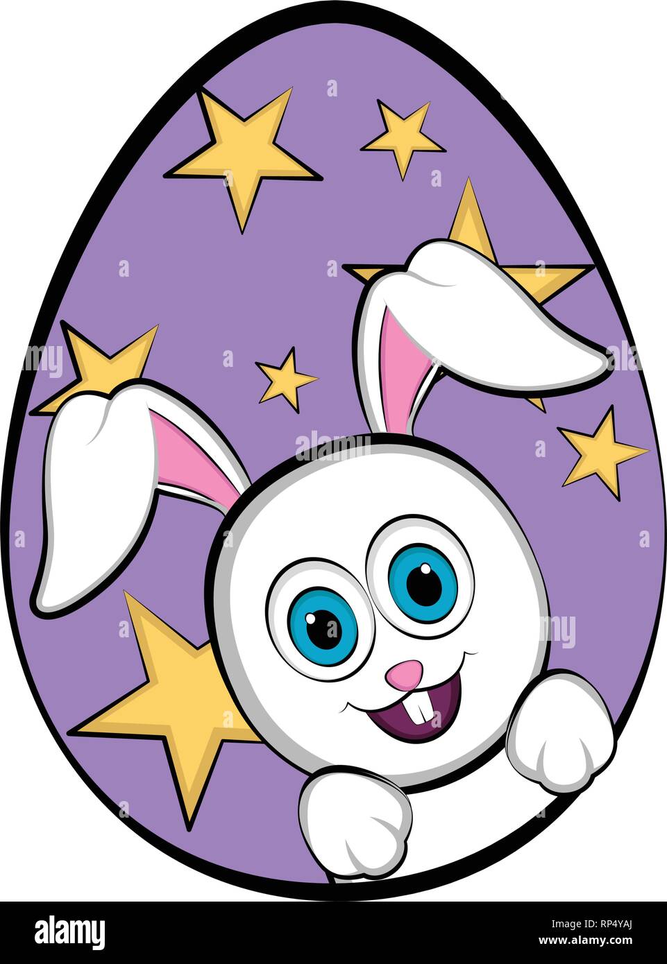 Easter egg with a cute bunny cartoon Stock Vector Image & Art - Alamy