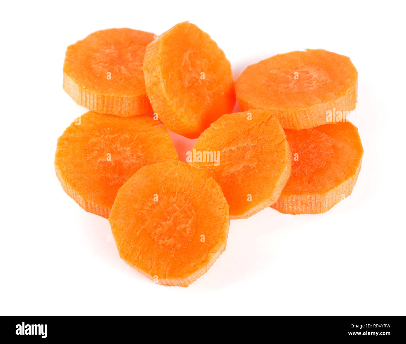 Chopped carrot slices isolated on white background Stock Photo - Alamy