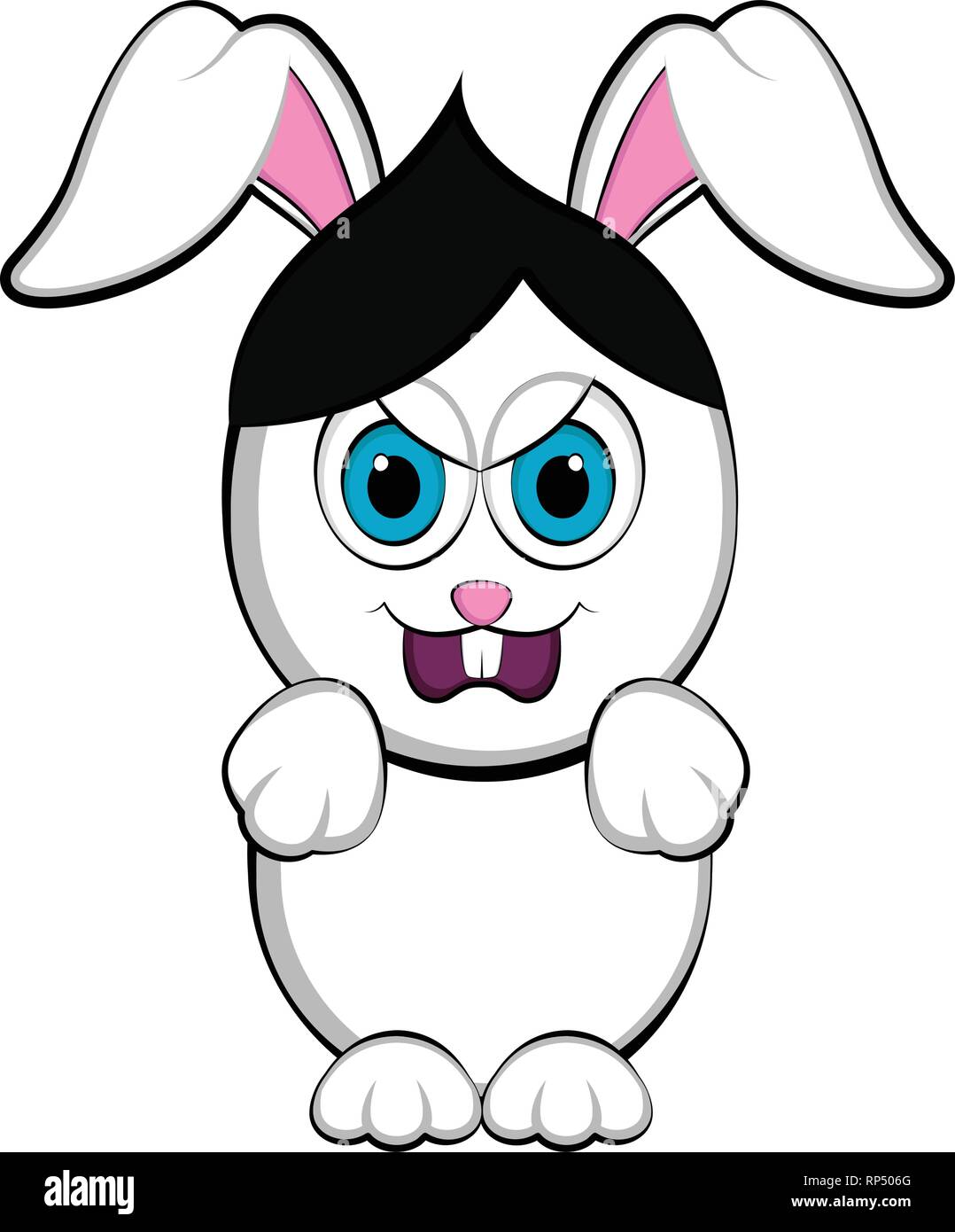 Cartoon Illustration Angry Rabbit Bunny High Resolution Stock ...