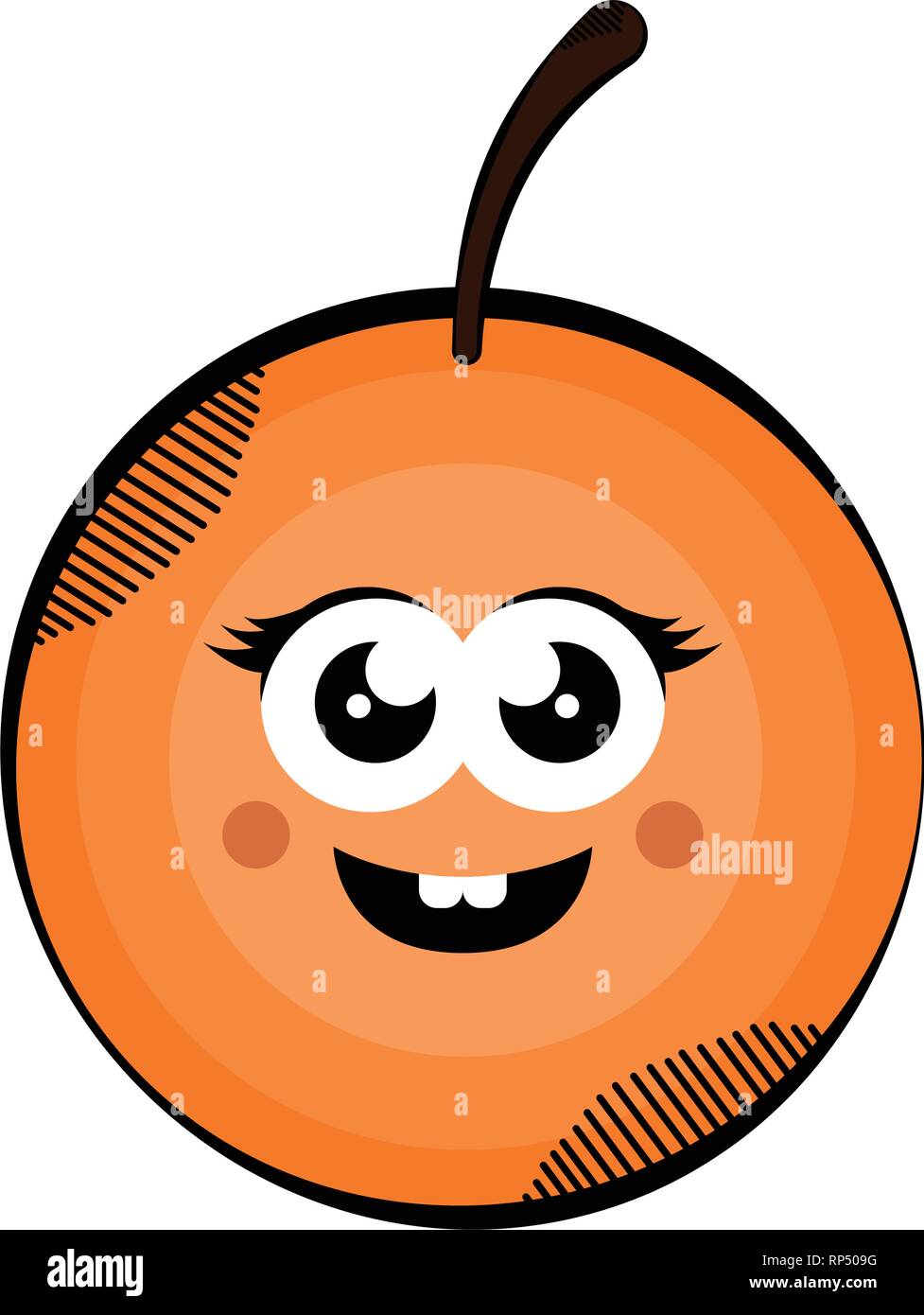 happy orange cartoon. Colored sketch Stock Vector Image & Art - Alamy
