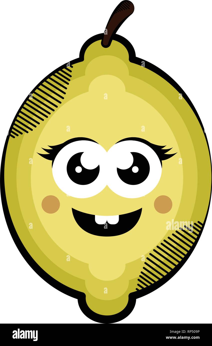 Happy lemon cartoon. Colored sketch Stock Vector Image & Art - Alamy