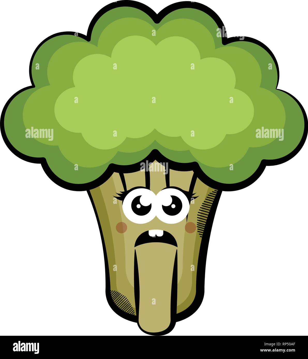 Sad broccoli cartoon. Colored sketch Stock Vector Image & Art - Alamy