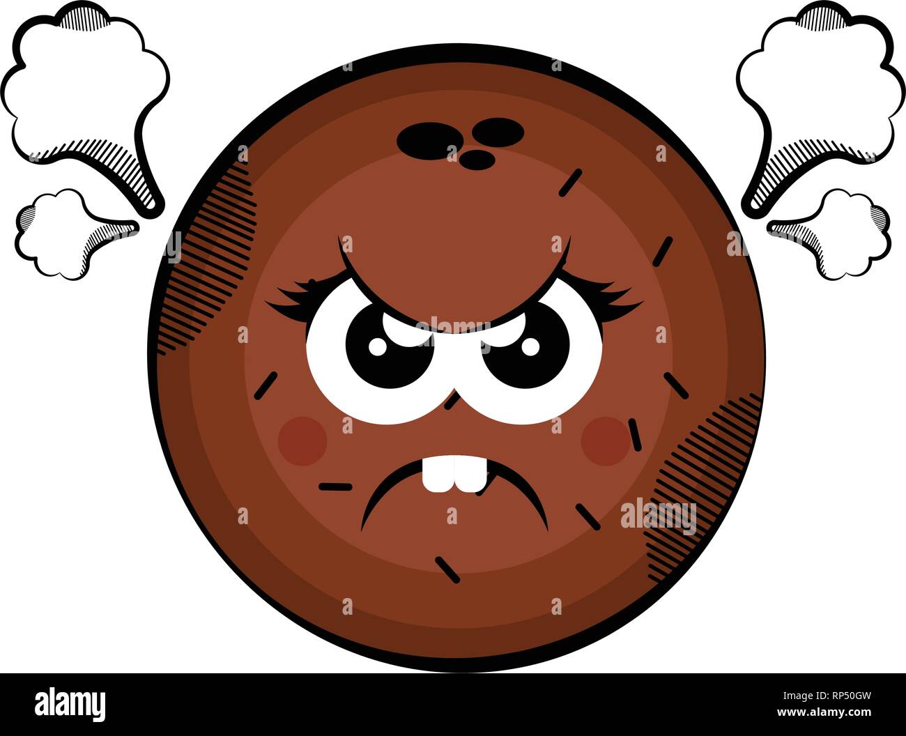 Angry coconut cartoon. Colored sketch Stock Vector Image & Art - Alamy