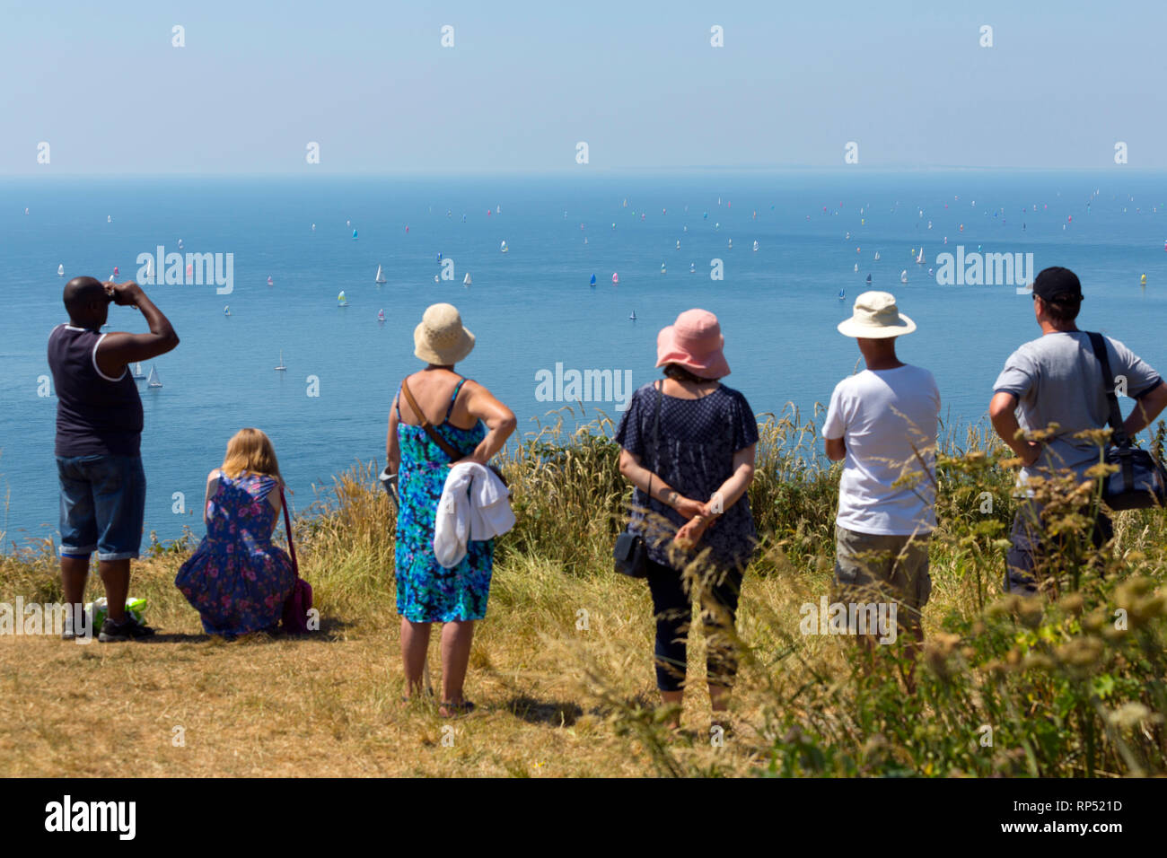 People watching the at cowes on the isle of wight hi-res stock ...