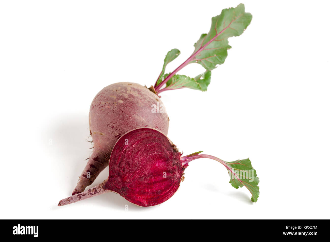 Beetroot with leaf isolated on white background Stock Photo - Alamy