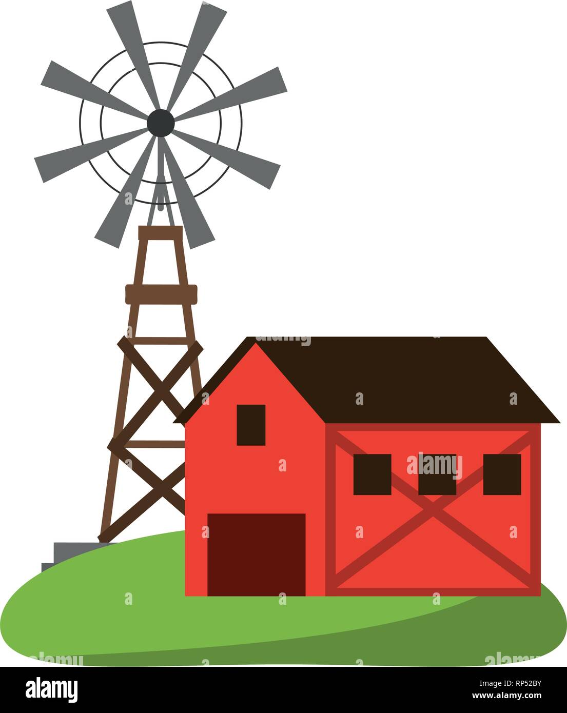 Farm house and windmill symbol Stock Vector Image & Art - Alamy