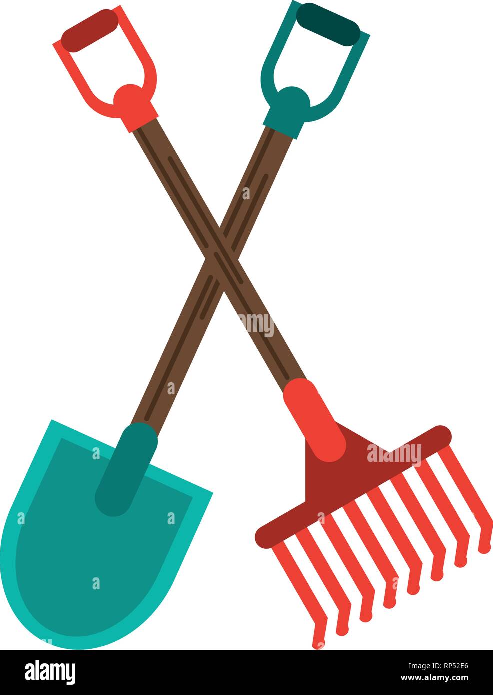 shovel and rake harvest tools Stock Vector Image & Art - Alamy