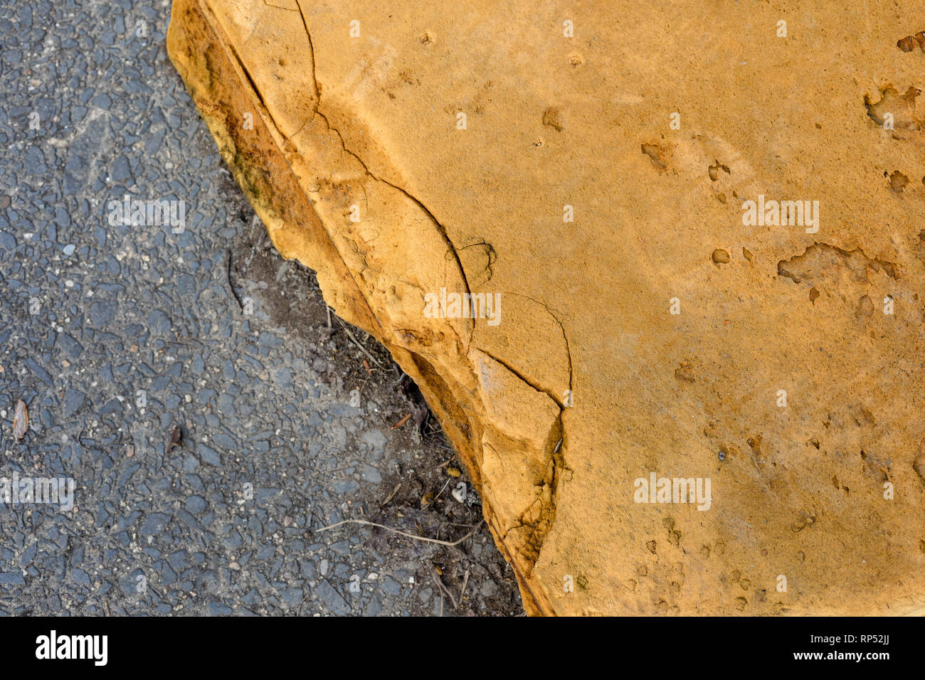 Texture of old yellow insulation board and road surface Stock Photo - Alamy