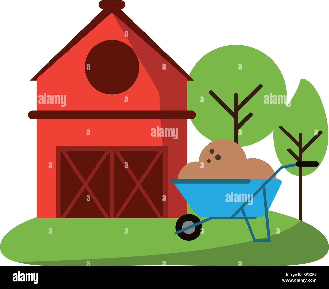 Farm house and wheelbarrow with ground Stock Vector Image & Art - Alamy
