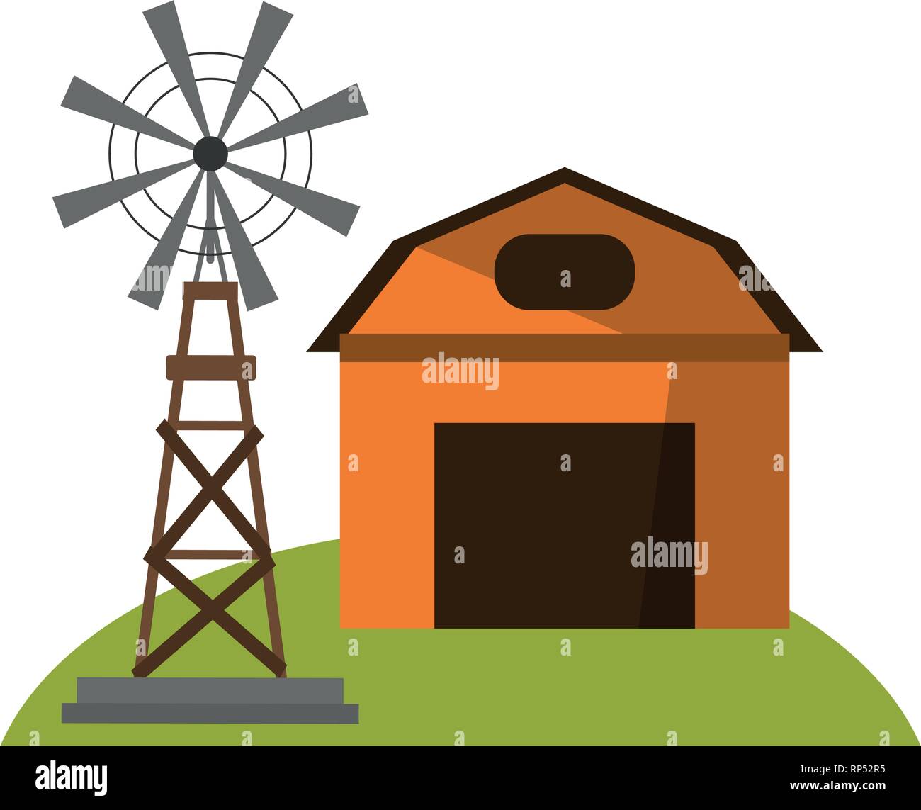 farm house and windmill Stock Vector Image & Art - Alamy