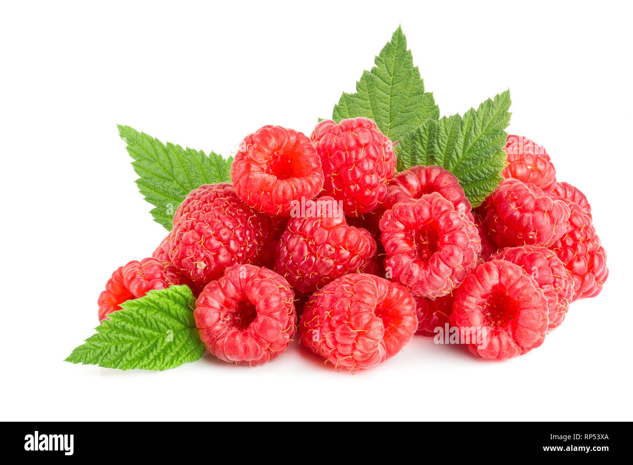 Raspberry isolated on white background. Pile or heap Stock Photo - Alamy