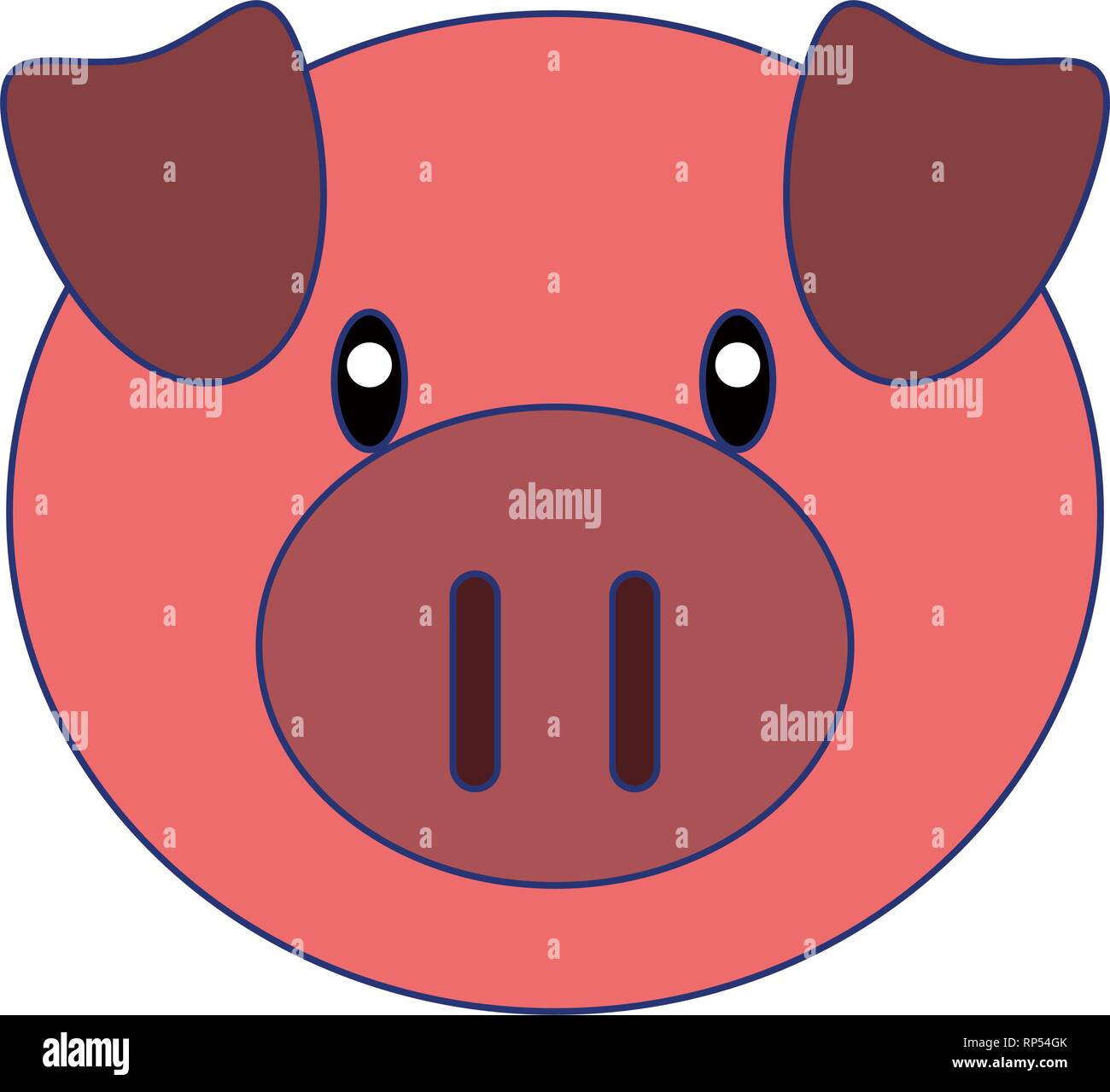 pig animal head cartoon Stock Vector Image & Art - Alamy