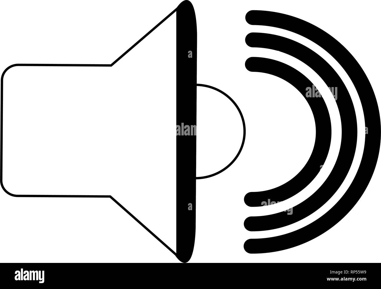 volume sound symbol isolated in black and white Stock Vector Image ...