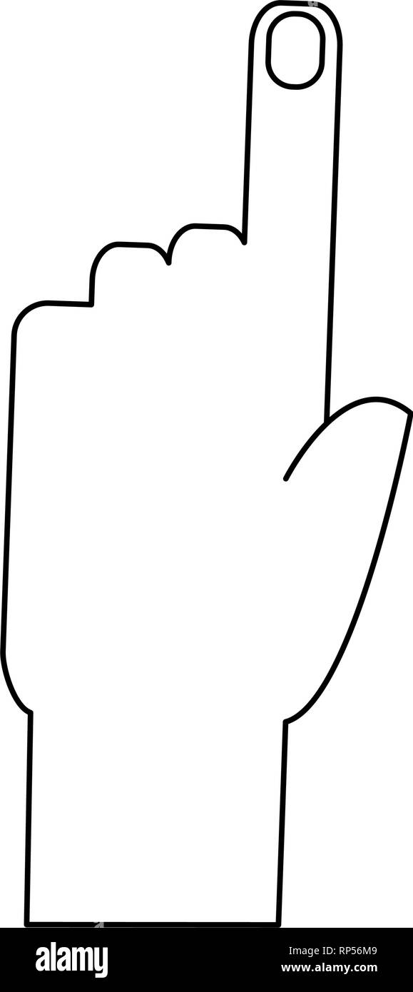 finger touching symbol in black and white Stock Vector Image & Art - Alamy