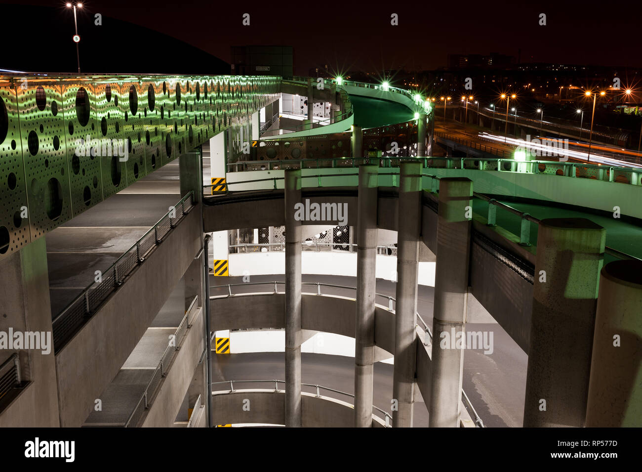 Interior and exterior views of the Hydro multistory car park building ...