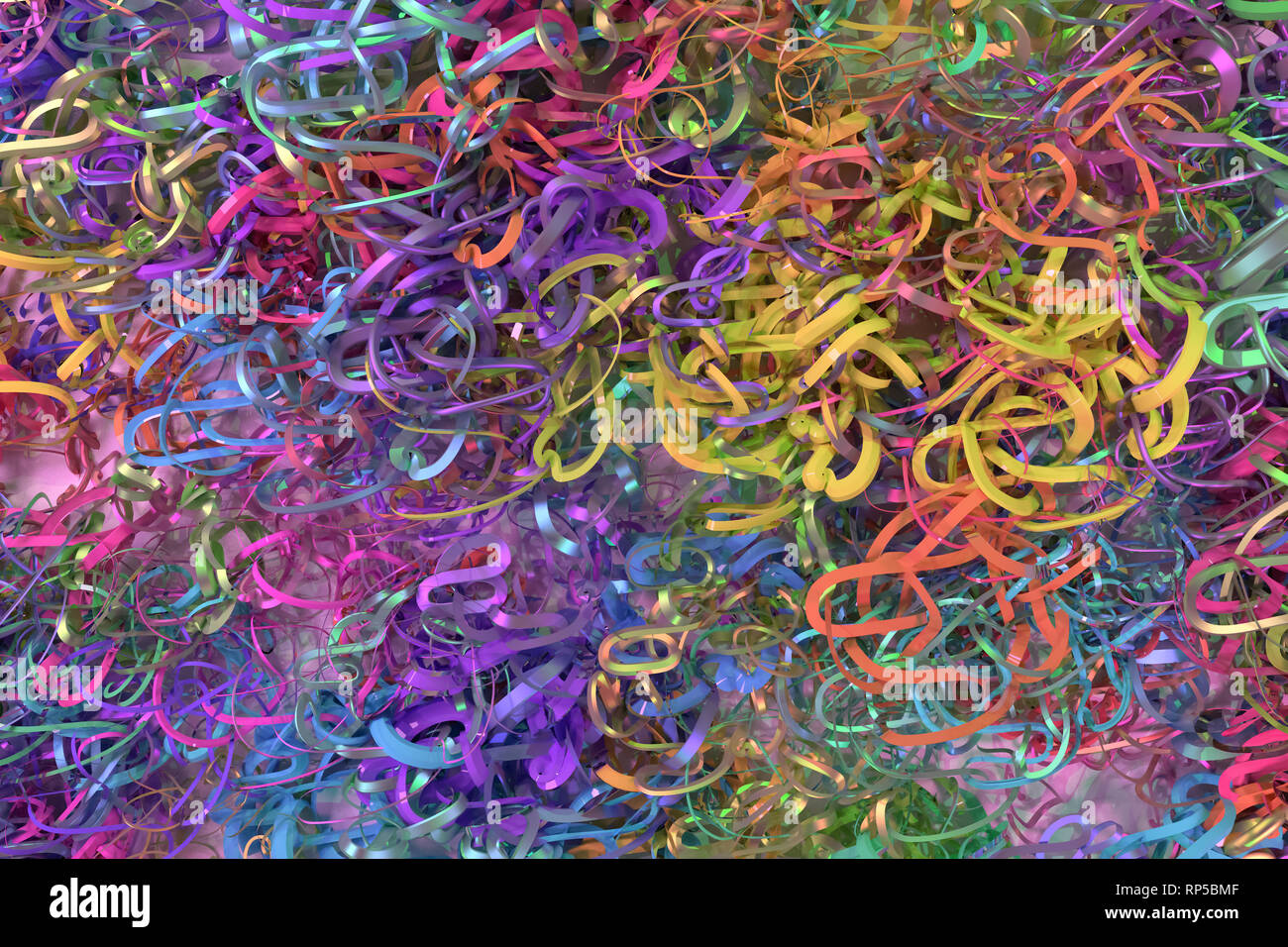 Messy string geometric, illustrations of CGI composition, for graphic ...