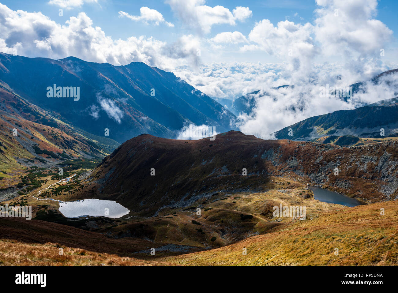 slovakian Tatra mountain high peaks on the blue sky background with ...