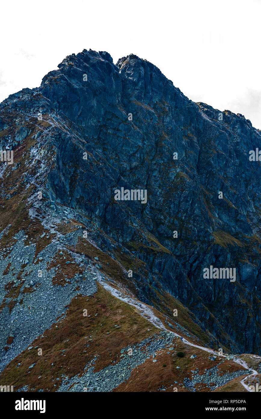 slovakian Tatra mountain high peaks on the blue sky background with ...