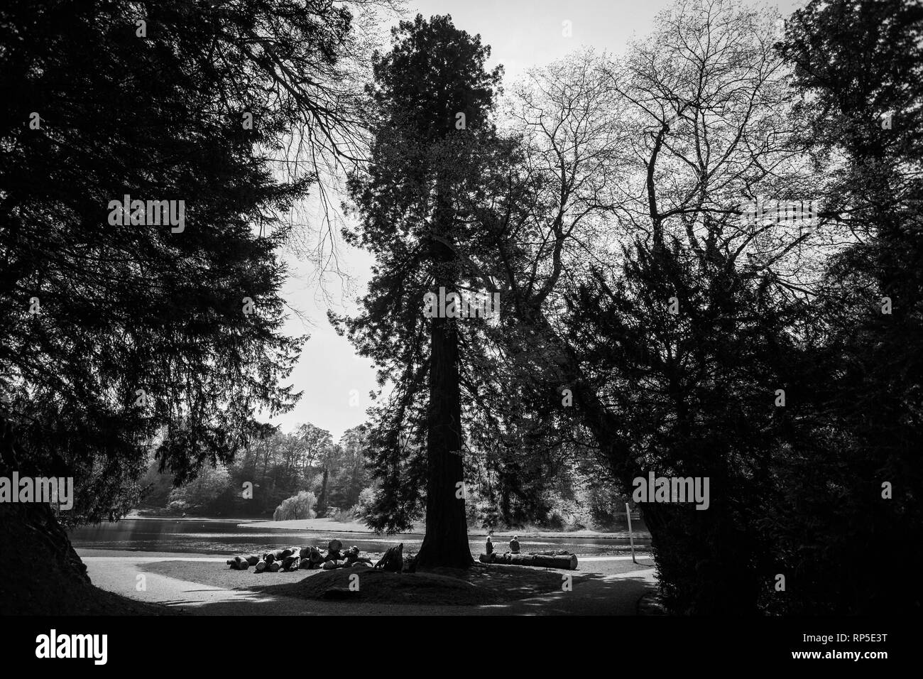 Large park sign Black and White Stock Photos & Images - Alamy