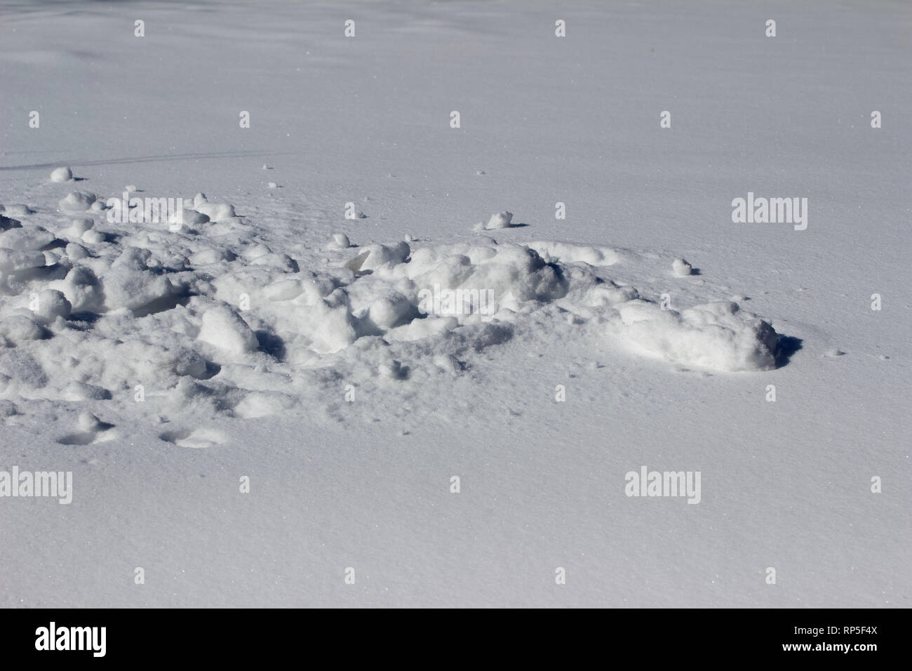 Abstract snow texture background created by shoveled snow on smooth ...