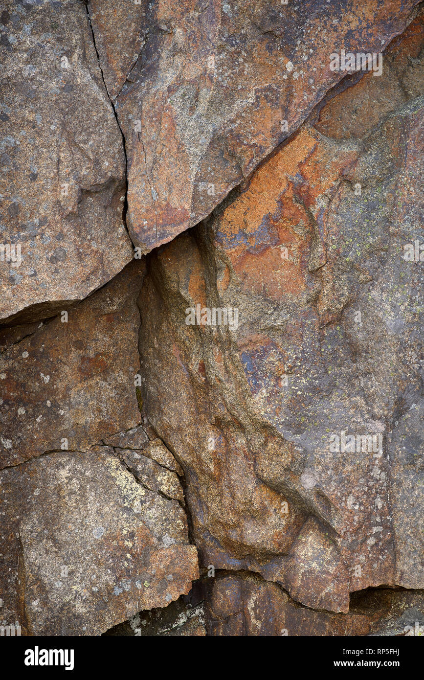 Granite cliff face closeup in Acadia National Park, Maine Stock Photo ...