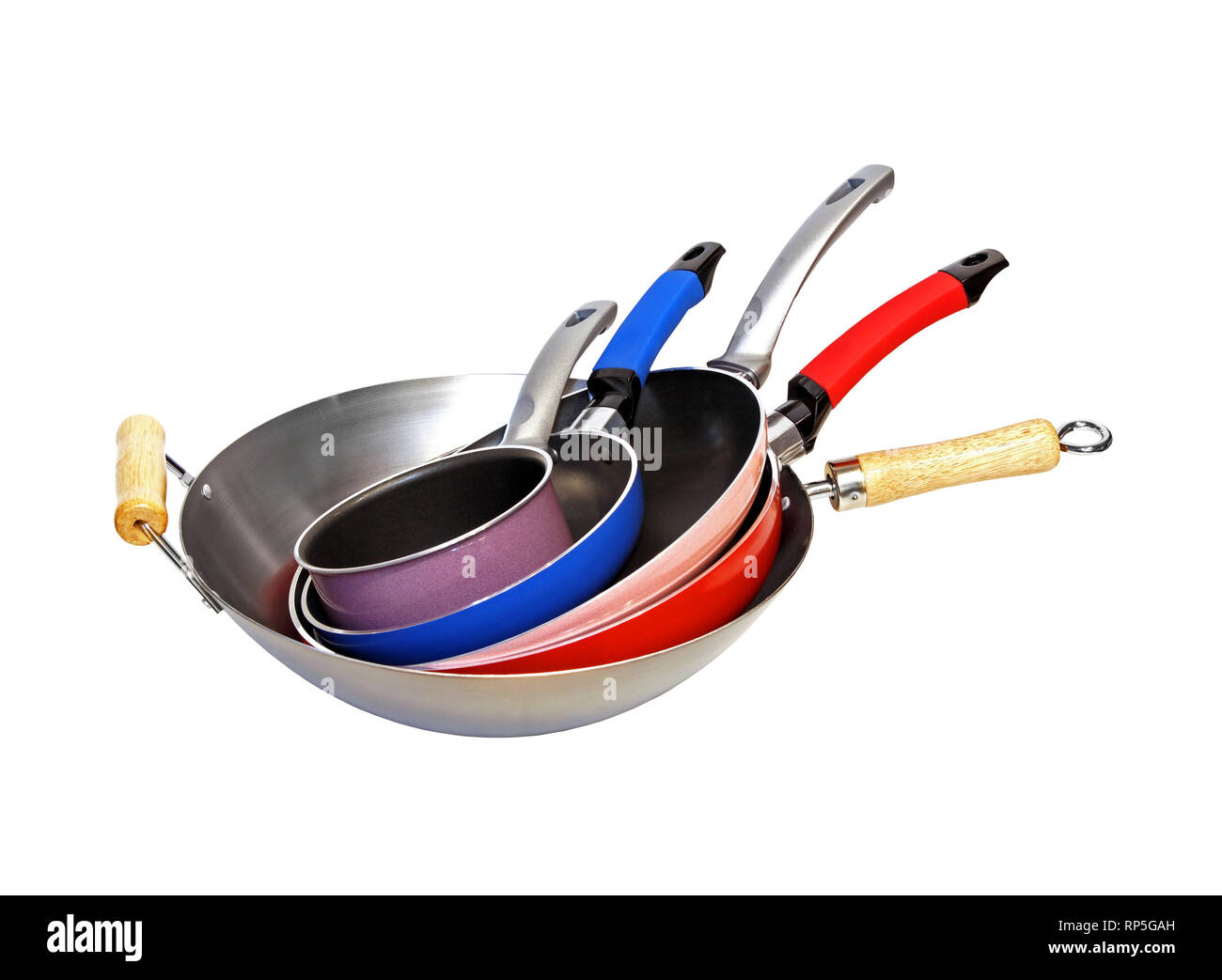 Large set of kitchen pots isolated with clipping pth included Stock ...