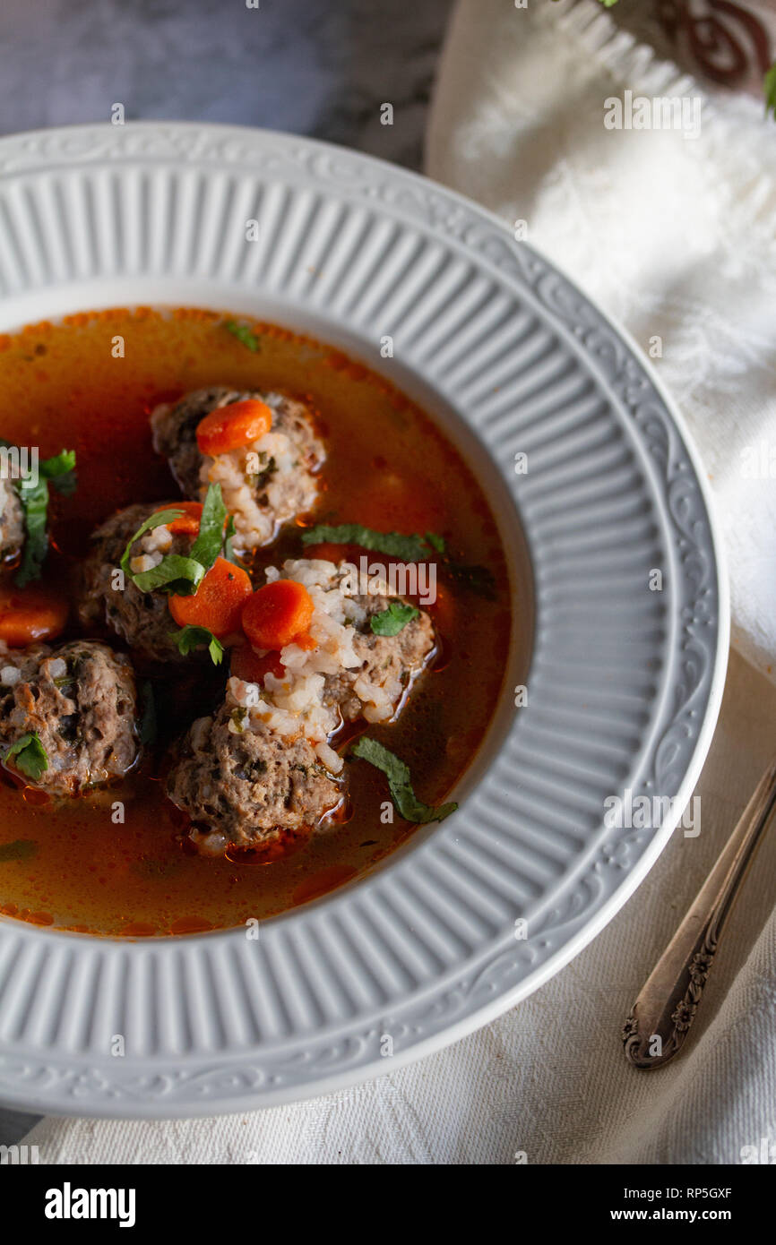 Georgian meatball soup gufta Stock Photo - Alamy