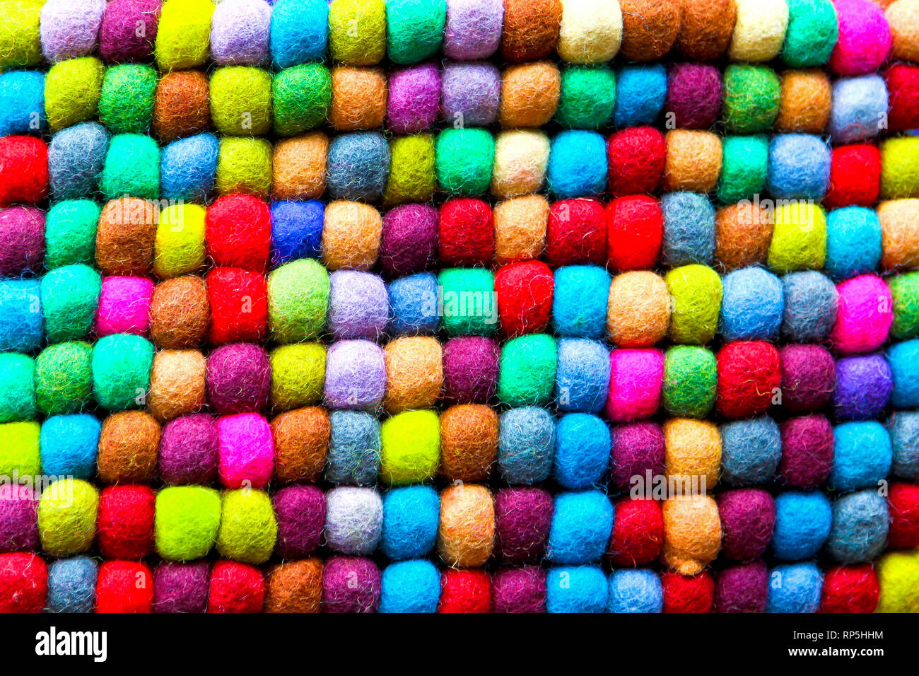 Abstract background of colorful wool balls material Stock Photo - Alamy