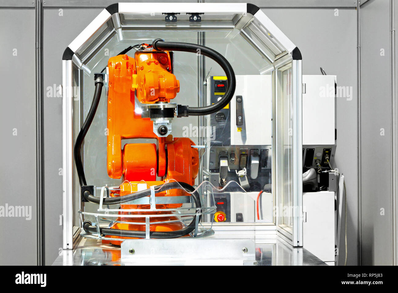 Robotic arm for automatic operations with control unit Stock Photo - Alamy