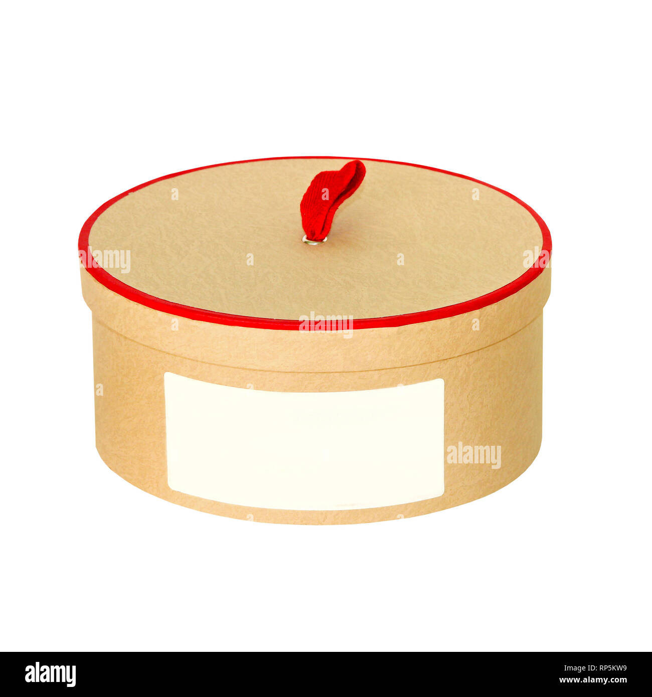 Cardboard retro circle box with clipping path Stock Photo - Alamy