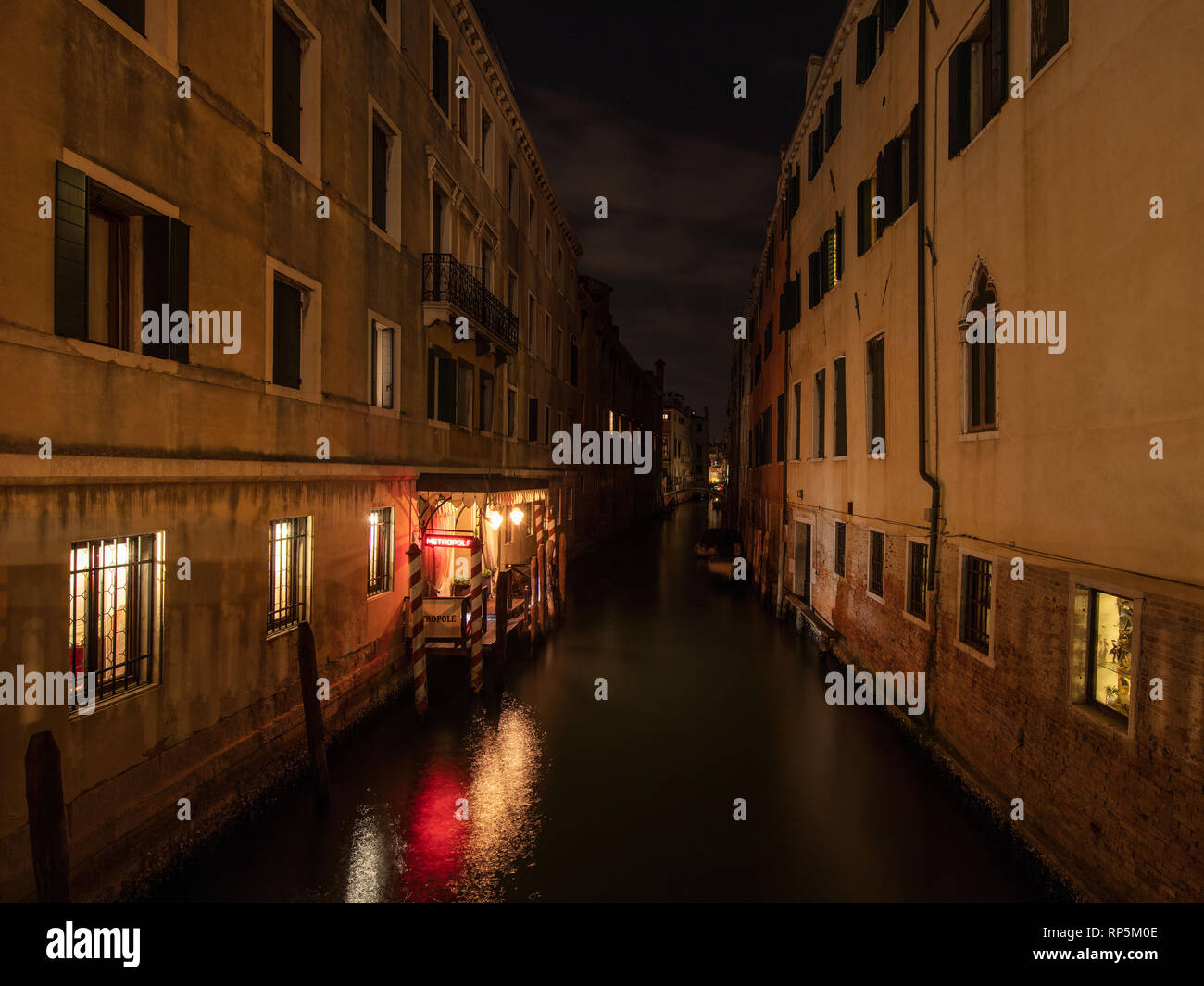 One of the venice’s great canals with the Hotel Metropole Venice ready ...